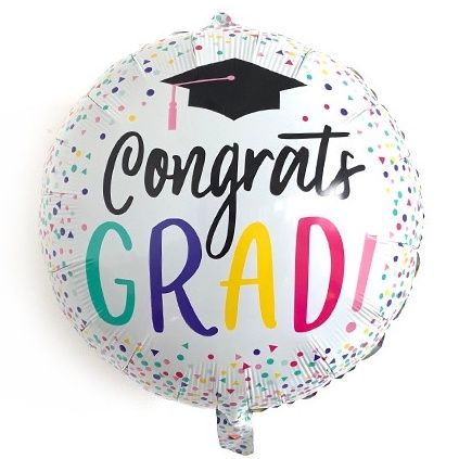 Balon Foil Bulat Wisuda / Graduation / Congrats Grad Toga Confetti Size ...