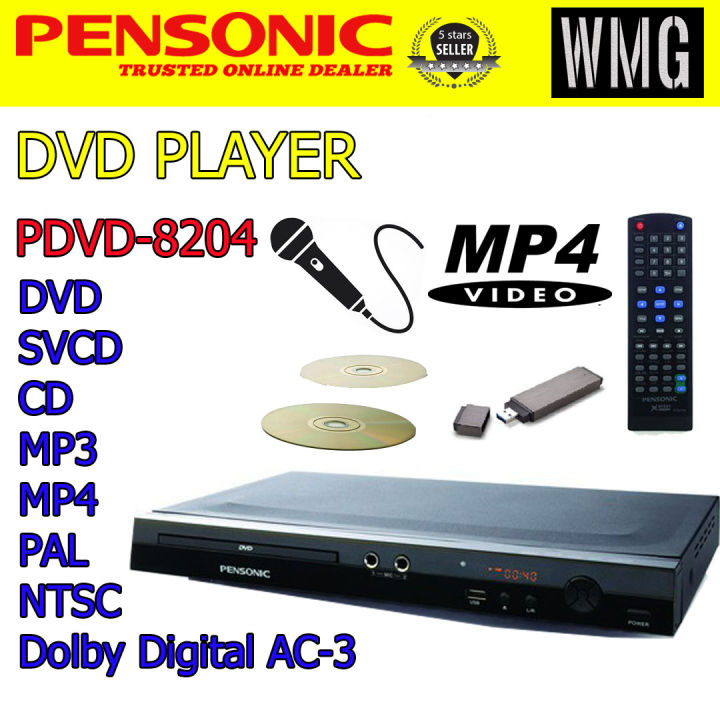 Pensonic DVD Player CD USB MP4 MP3 PDVD-8204 | Lazada