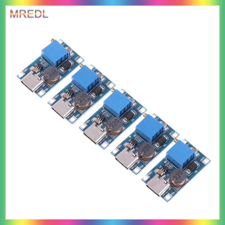 MREDL 5Pcs Boost Module MT3608 Type C Step Up Converter DC-DC 2A Boost Regulator Voltage ...
