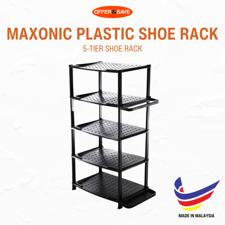 Maxonic Malaysia Shoe Rack Premium Plastic 5-Tier Shoe Rack | Lazada ...