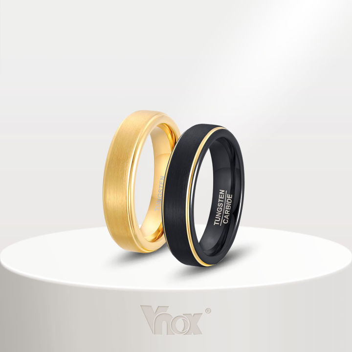 Vnox Fashion 5mm Gold Tungsten Carbide Rings for Women Men Wedding ... Vnox Fashion 5mm Gold Tungsten Carbide Rings for Women Men Wedding ...