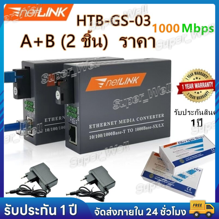 NetLINK Gigabit Media Converter 10/100/1000 MBPS HTB-GS-03 (A/B) Fiber ...
