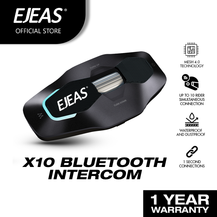 [NEW] EJEAS X10 Motorcycle Bluetooth Intercom Mesh 4.0 Technology Up To ...