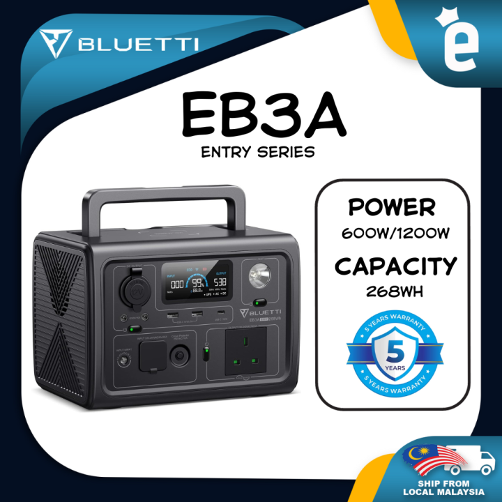 BLUETTI EB3A Portable Power Station 268Wh LiFePO4 Battery Surge AC ...