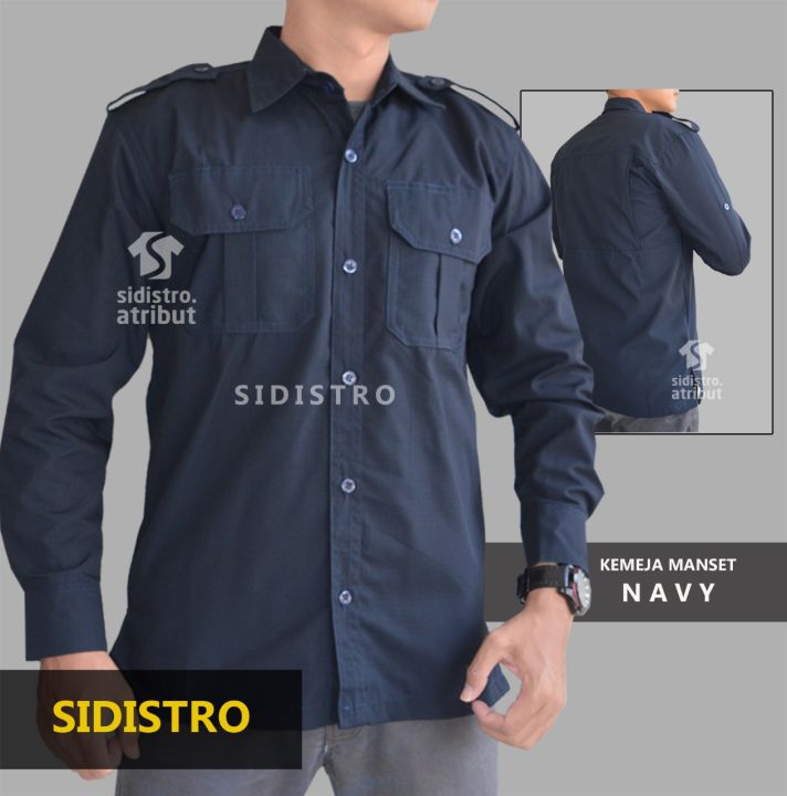 KEMEJA KERJA PRIA UKURAN BESAR WARNA NAVY | Lazada Indonesia
