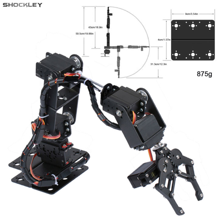 Shockley Robotic Arm Kit 6DOF Programming Robot Arm DIY Programming Robot Kit with Open Source ...