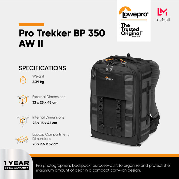 Lowepro Pro Trekker BP 350 AW II All Weather Backpack Camera Bag ...