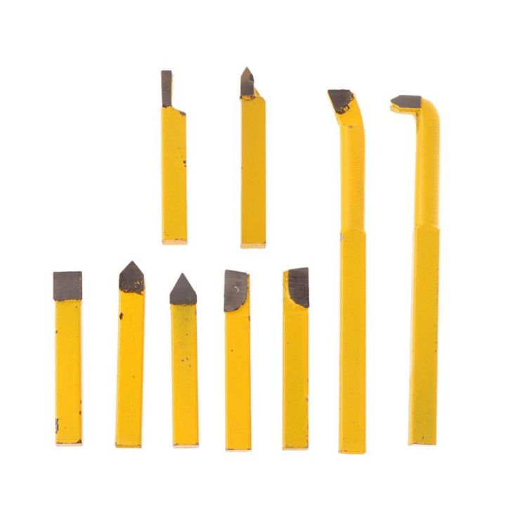 9Pcs 8x8mm Carbide Tipped Lathe Metal Cutter Bit Cutting Tool Set ...