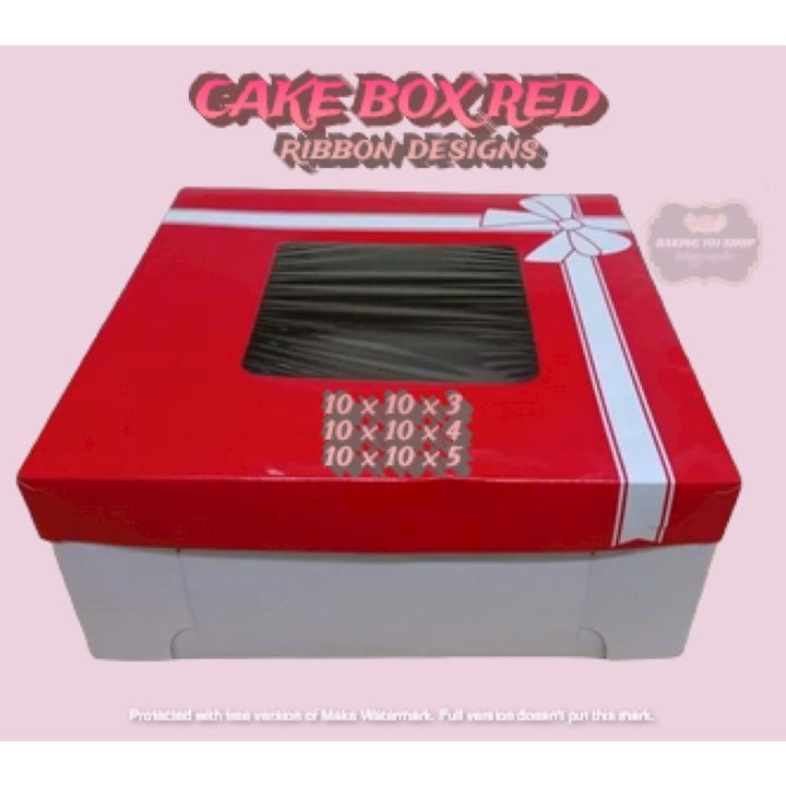 RIBBON DESIGN CAKE BOX 10X10X5,4,3 (10 PCS ) | Lazada PH