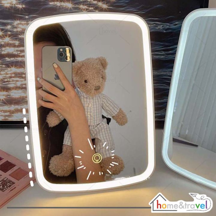 HOVELSHOP Cermin Rias Makeup Kaca Lampu LED Mirror Touch Screen ...