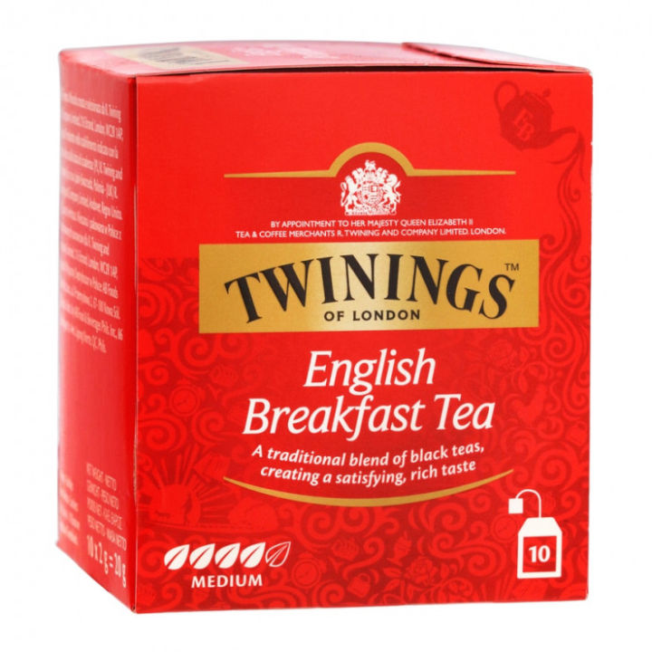 Twinings English Breakfast Tea ทไวนิงส์ ชา อิงลิช เบรคฟาสต์ 2g. x 10ซอง ...