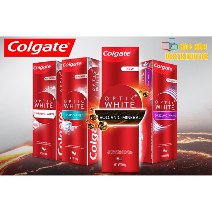 Colgate Optic White Volcanic Mineral/ Instant/ Sparking/ Dazzling/ Plus ...