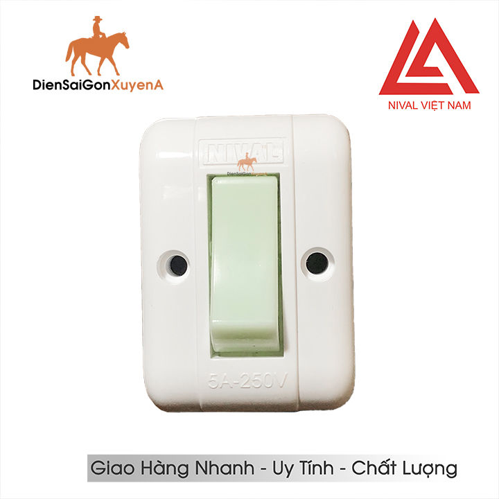 Công Tắc Điện - Công tắc đơn gắn tường NIVAL, Loại Tốt 5A-250V - Điện ...