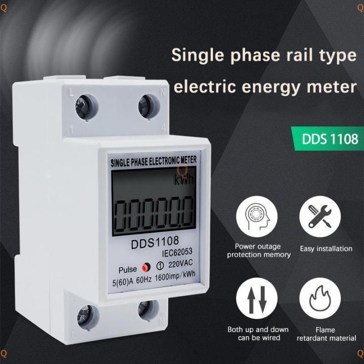 QR 60A DDS1108 LCD Digital Display Single Phase Energy Meter With ...