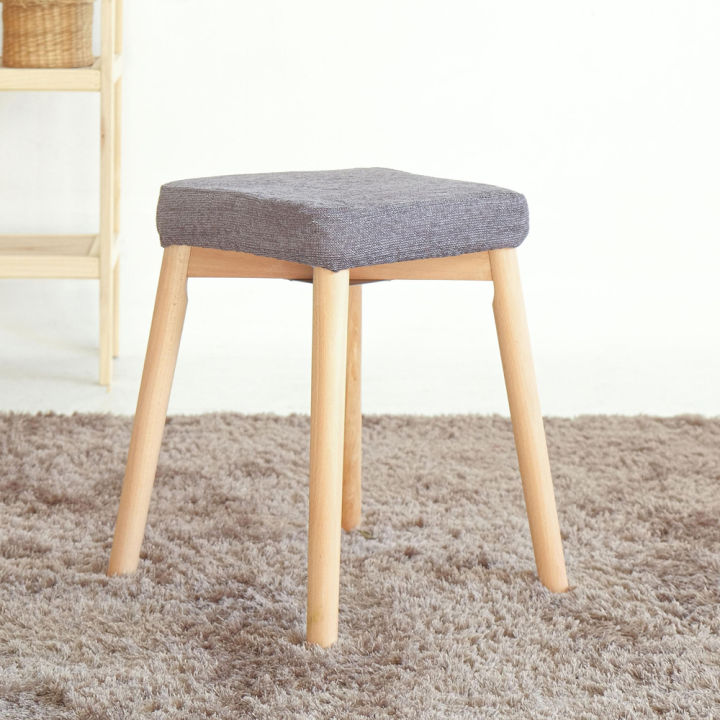 UP SPACE Hana Stool / Bangku Kayu / Wooden Chair / Kursi Makan / Wood ...
