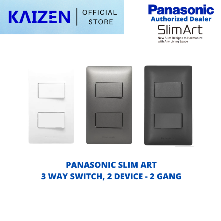 Panasonic Slim Art Series 3 Way 2 Device - 2 Gang Switch (Snow White ...