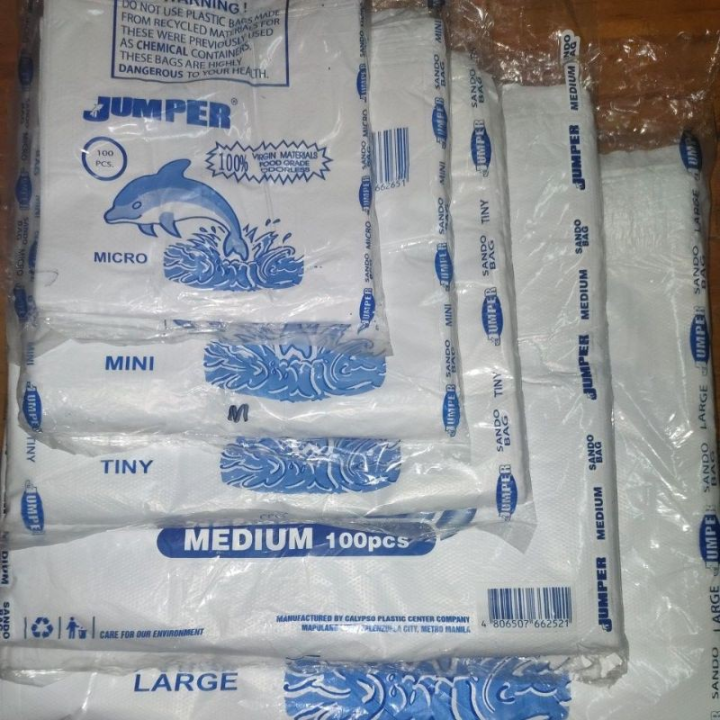JUMPER Plastic Sando Bag (Micro/Mini/Tiny/Medium/Large/Xlarge/Jumbo ...