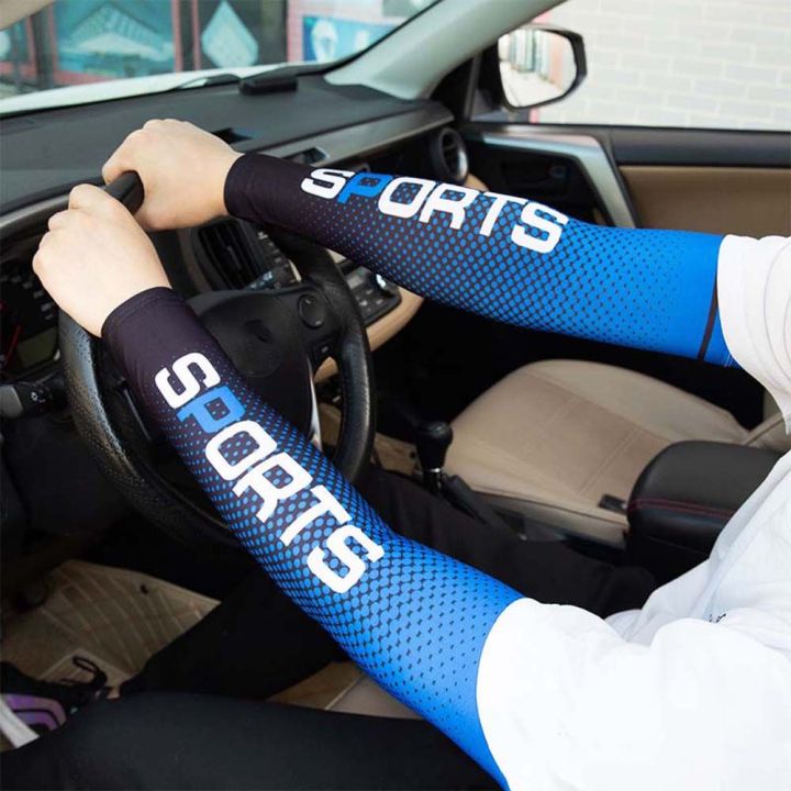 BKKH 1คู่ครับ กอล์ฟ สำหรับผู้ชายผู้หญิง แขนผ้าไหมน้ำแข็ง ผ้าคลุมคอ ...