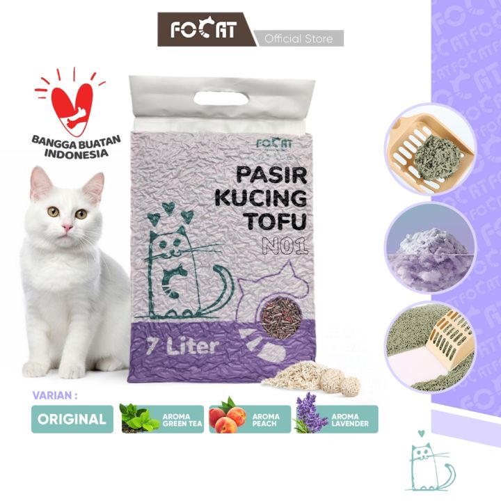 FOCAT Pasir Kucing Tofu Harum 7L N01 Pasir Gumpal / Pasir Kucing Soya ...