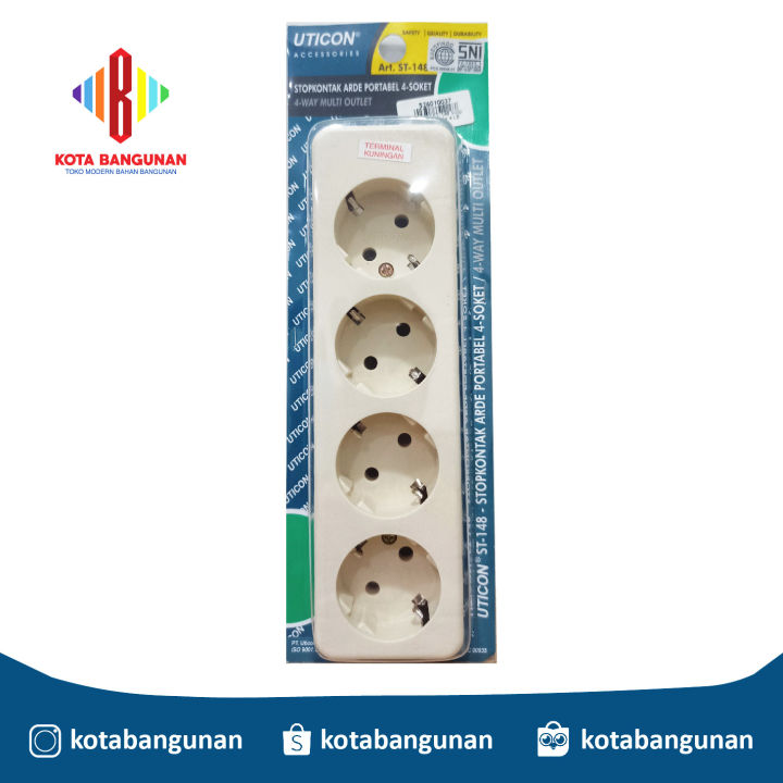 Stop kontak ST-148 4 lubang - Uticon | Lazada Indonesia