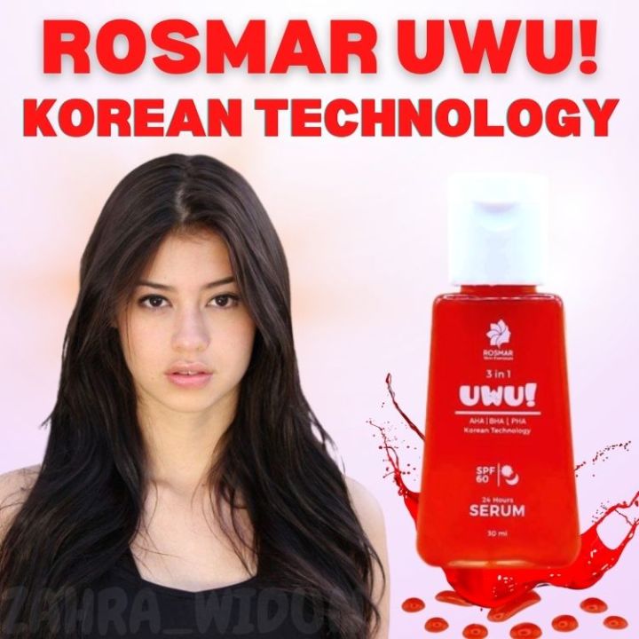ROSMAR UWU 3 in 1 AHA BHA PHA Serum with SPF 60 Uwu Serum Rosmar Pimple ...