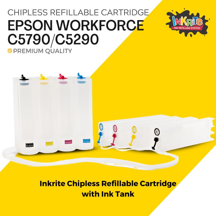 Inkrite Chipless Refillable Ink Cartridge with Ink Tank for Epson WF ...