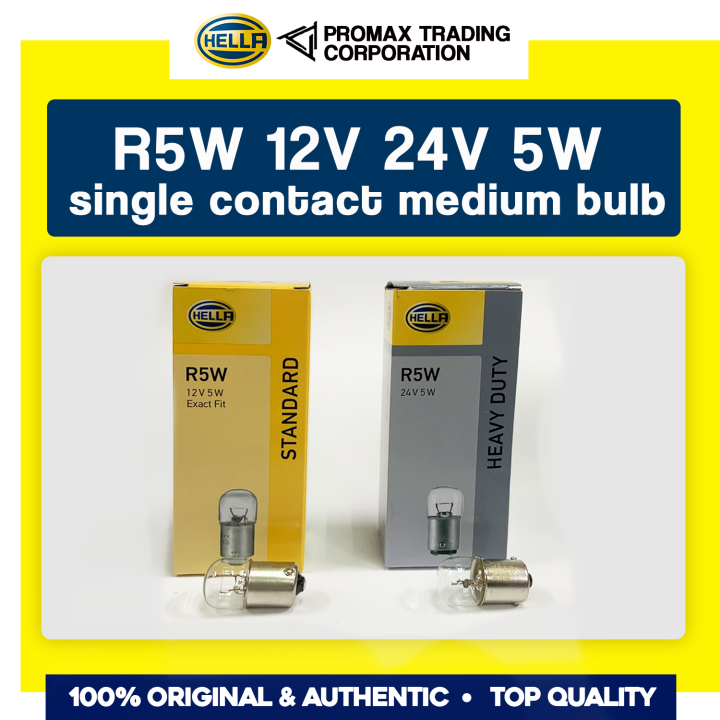 HELLA R5W 12V 24V 5W Single Contact Medium Bulb Tail Light Signal Light ...