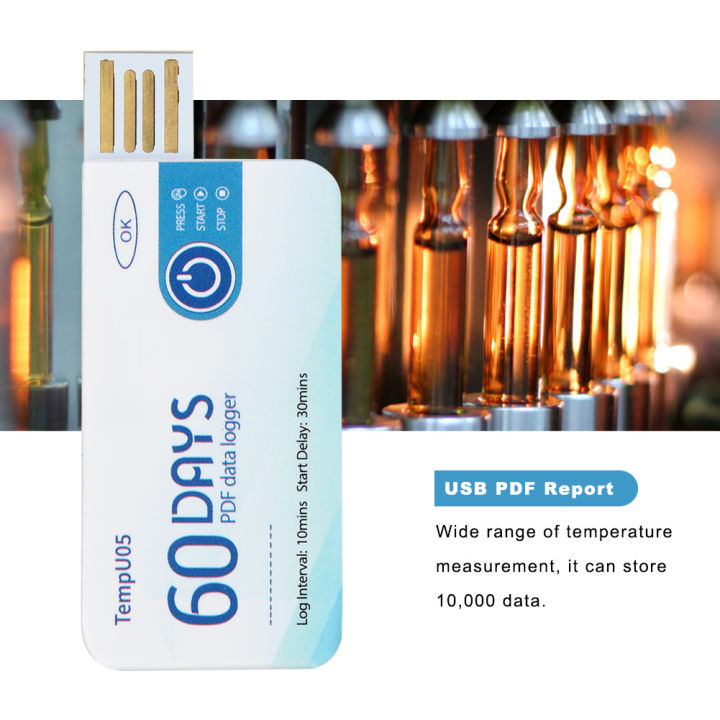 TempU05 Single Use Temperature Data Logger Disposable USB Temperature ...