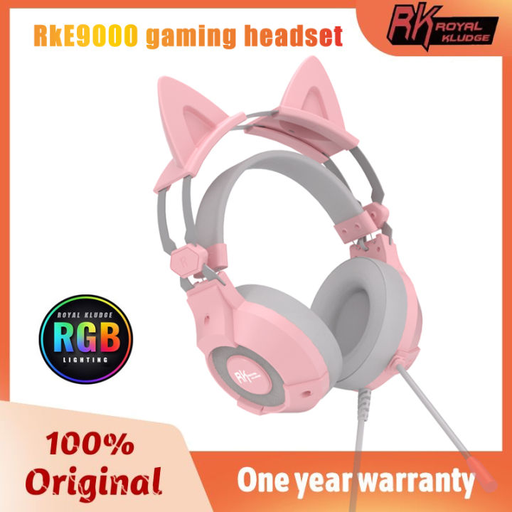 Royal Kludge RK E9000 MIC Cat Ear Audifonos Gamer RGB Computer USB ...
