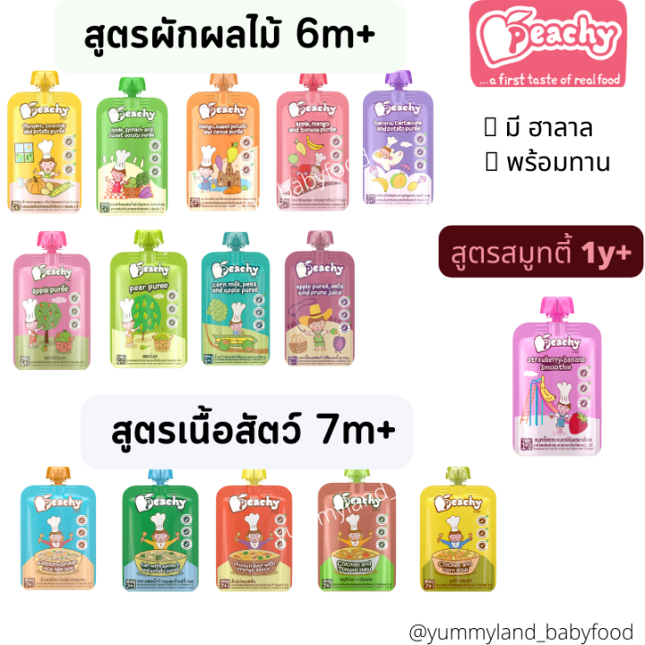 Peachy Baby Food อาหารเด็กพีชชี่ ทำจากผักผลไม้แท้ ซอสผลไม้ อาหารสำหรับ ...