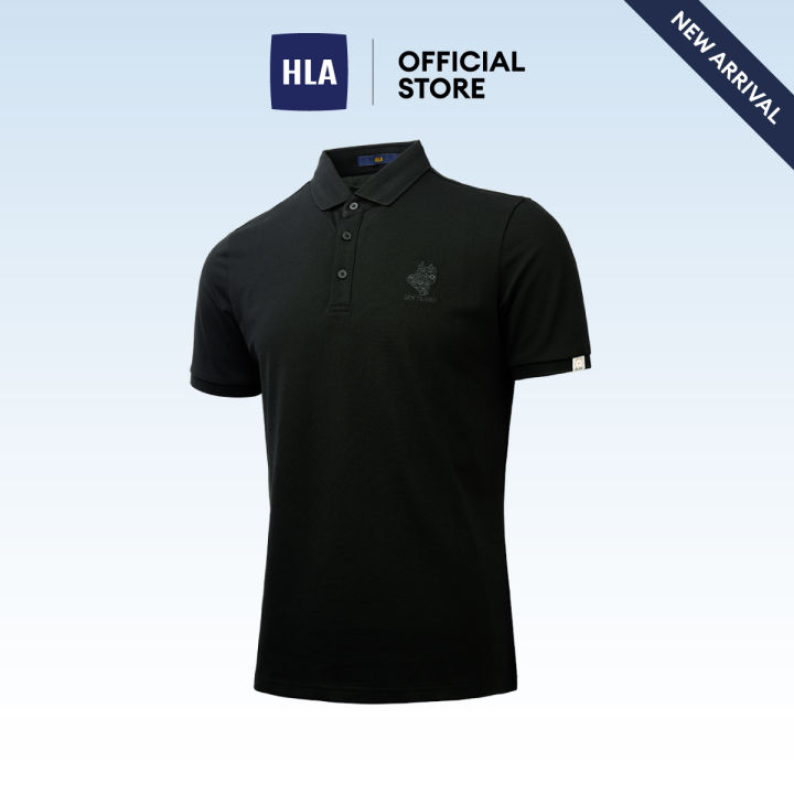 HLA Bear Embroidery Short Sleeve Polo Shirt Men - HNTPD2J013A13 | Lazada