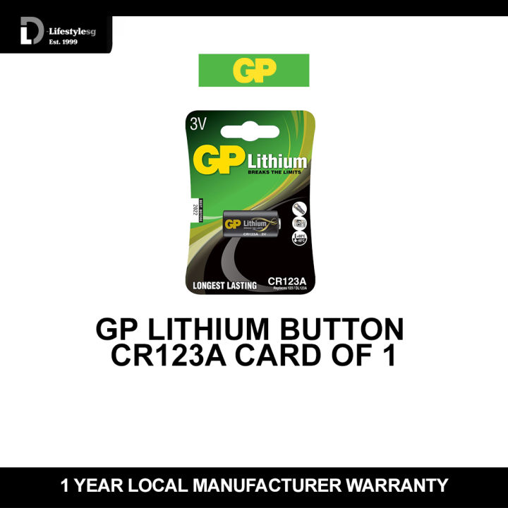 GP Lithium Button CR123A Card of 1 | Lazada Singapore