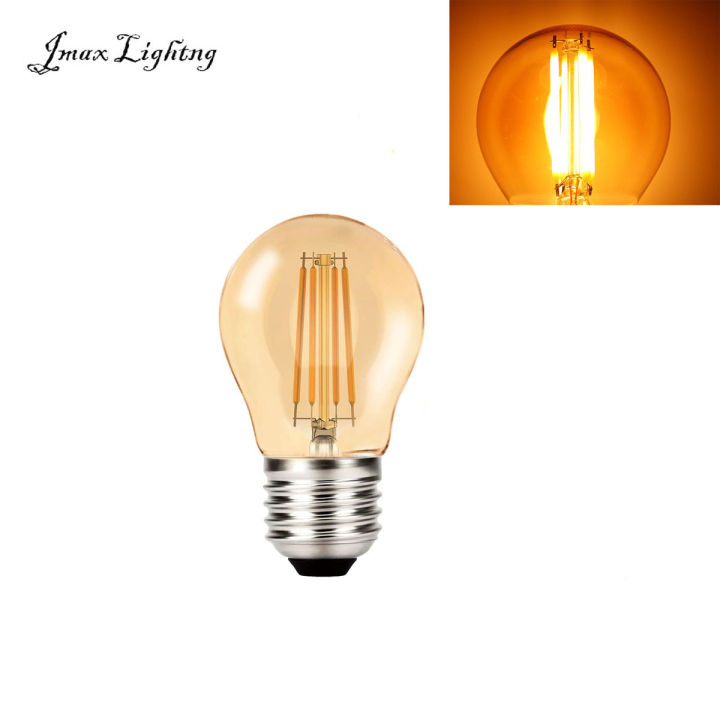 Jmax G45 2W 4W 6W LED Globe Light Bulb Mini Amber Glass Edison E27 ...