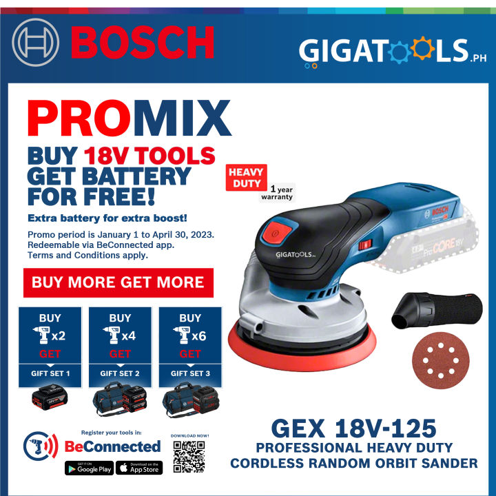 Bosch GEX 18V-125 Professional Heavy Duty Cordless Random Orbit Sander 18V ( BATTERY AND CHARGER ...