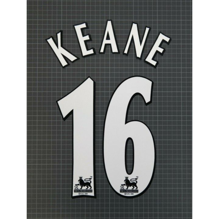 เบอร์ กำมะหยี่ KEANE #16 1997-2006 Player Size Premier League White ...