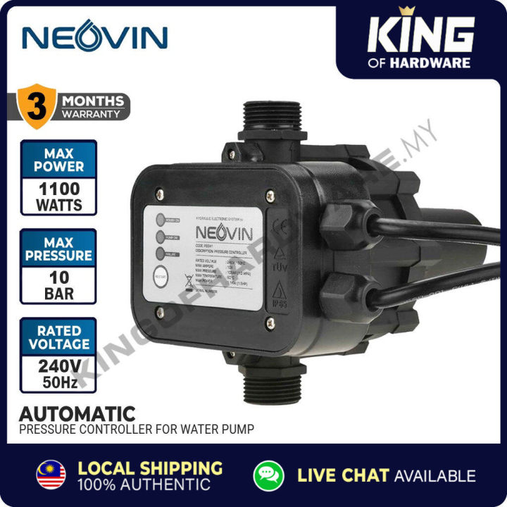 Neovin 1100W 1.5HP Automatic Pressure Controller For Water Pump P86H1 ...