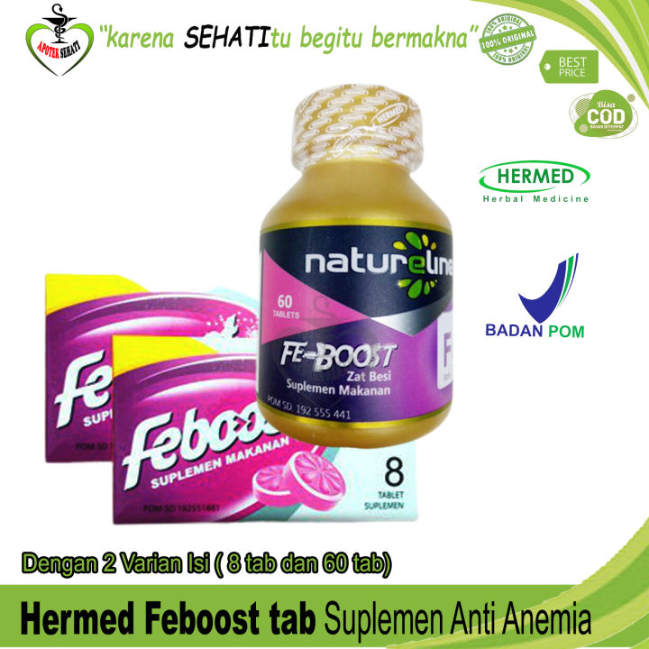 Natureline Feboost tab Suplemen Zat Besi Anti Anemia BPOM Fe Boost ...