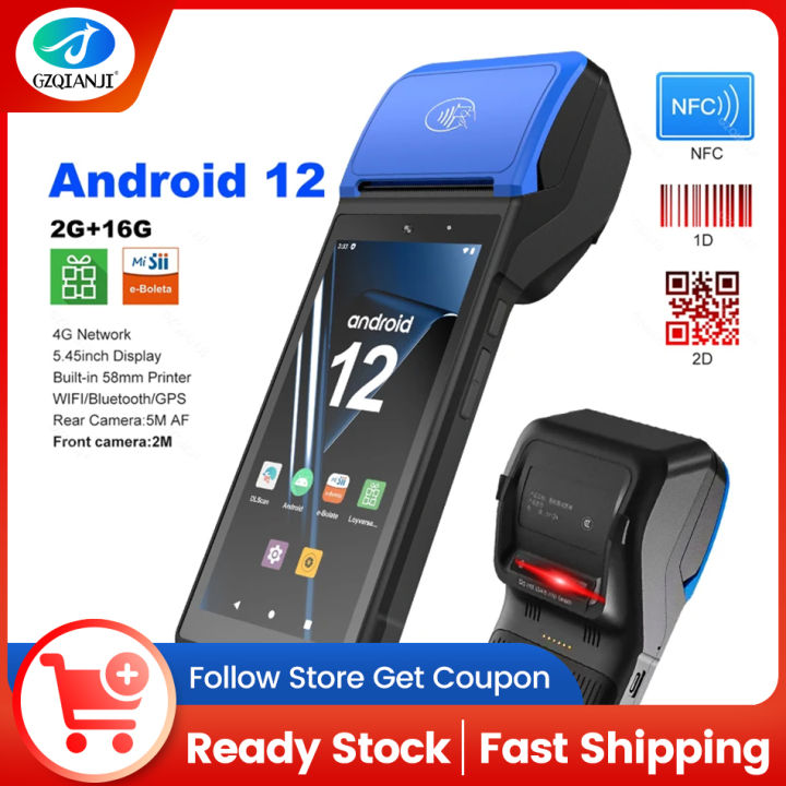 New 4G Wifi Handheld Pos PDA Built-in 58mm Thermal Printer Android 12 ...