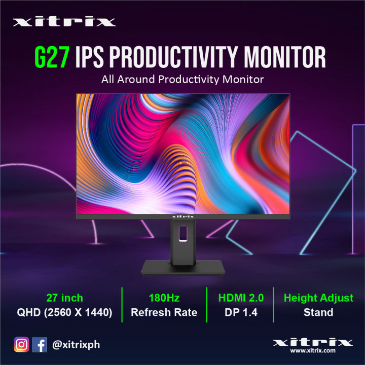 Xitrix G2730 27inch 180Hz IPS WQHD 2560 x 1440 Wide Screen Display ...