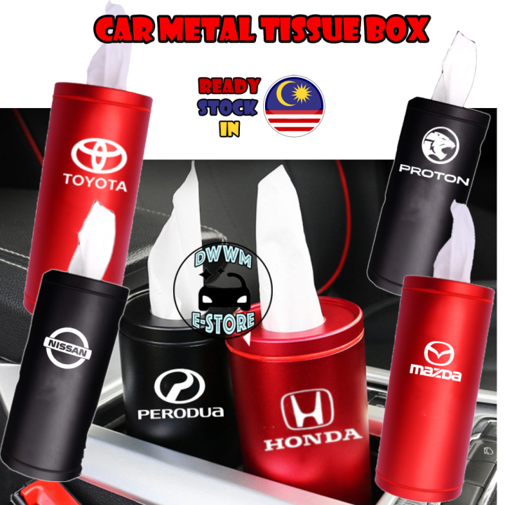 Car Metal Tissue Box Holder aluminium Mazda Honda Perodua Proton Toyota ...
