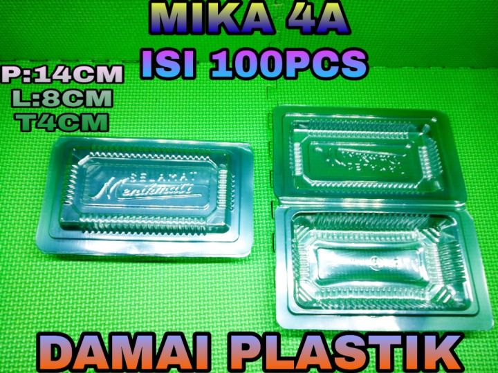 MIKA 4A PLASTIK MIKA KEMASAN TEMPAT MAKANAN KUE BOLU NASI MIE UKURAN 4 ...