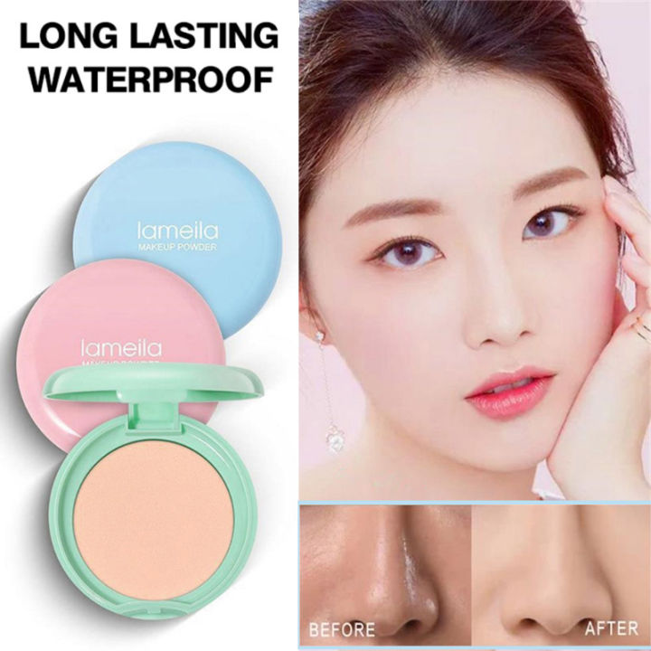 Lameila Pressed Powder Whitening Waterproof Long-wear Makeup Setting ...