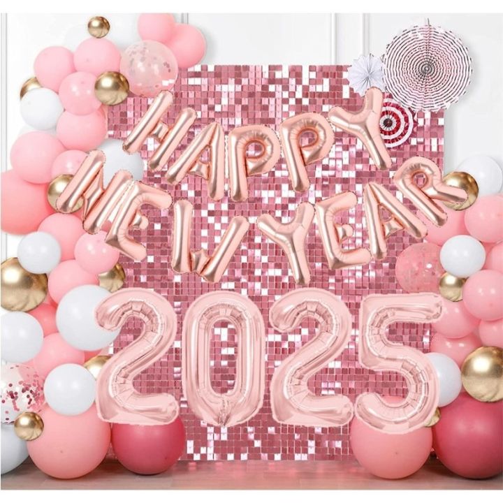 2025 New Year Balloon Set Purple Black Gold Klein Blue Number Latex ...