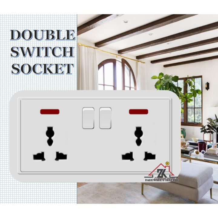 [WHITE] HIGH QUALITY UNIVERSAL PLUG SOCKET 13A WALL SWITCH SOCKET ...