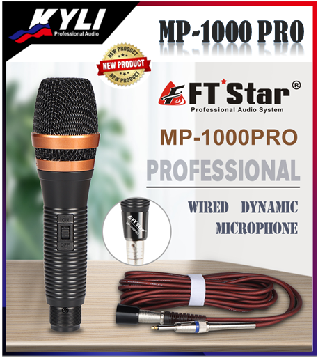 FT STAR Megapro MP-1000PRO Multipurpose Cardioid Dynamic Vocal Microphone with On/Off Switch and ...
