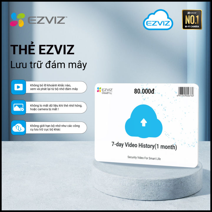 Gói EZVIZ CloudPlay 7 Ngày/30 Ngày, Bảo Mật Cao, Mã Hóa Dữ Liệu Bộ Nhớ, Không Bỏ Lỡ Khoảnh Khắc ...