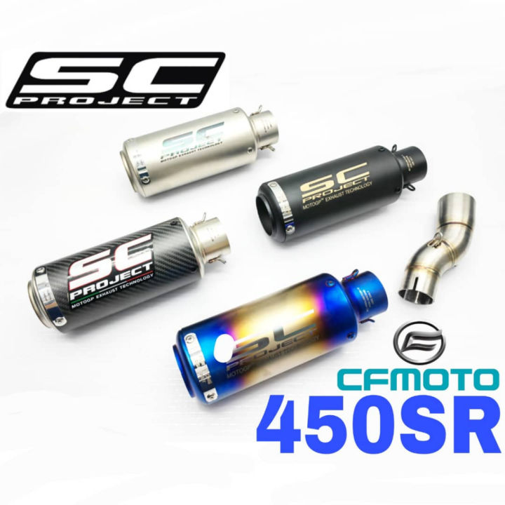 Exhaust CF Moto 450SR Slip on Piping Stainless Steel SC Project Muffler ...