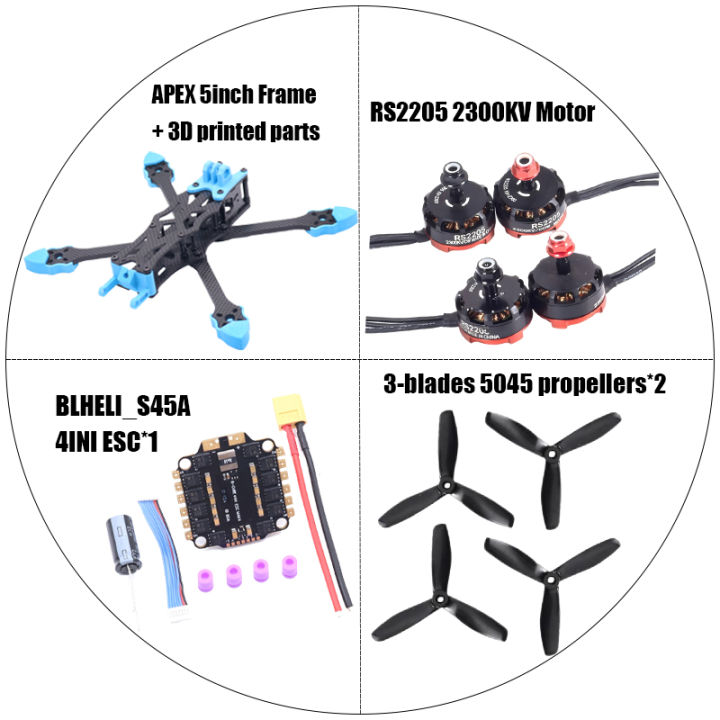 APEX 5inch FPV Drone Frame Kit Carbon Fiber Racing Drone Quadcopter ...