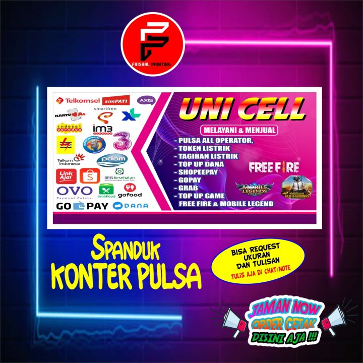 Banner Spanduk Konter Pulsa ukuran 2 x 1 meter | Lazada Indonesia