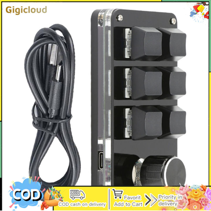 Mini One Handed Mechanical Gaming Keyboard,6 Keys USB Custom Keyboard ...